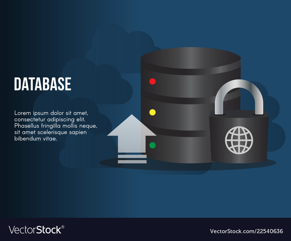 Database update concept design template Royalty Free Vector