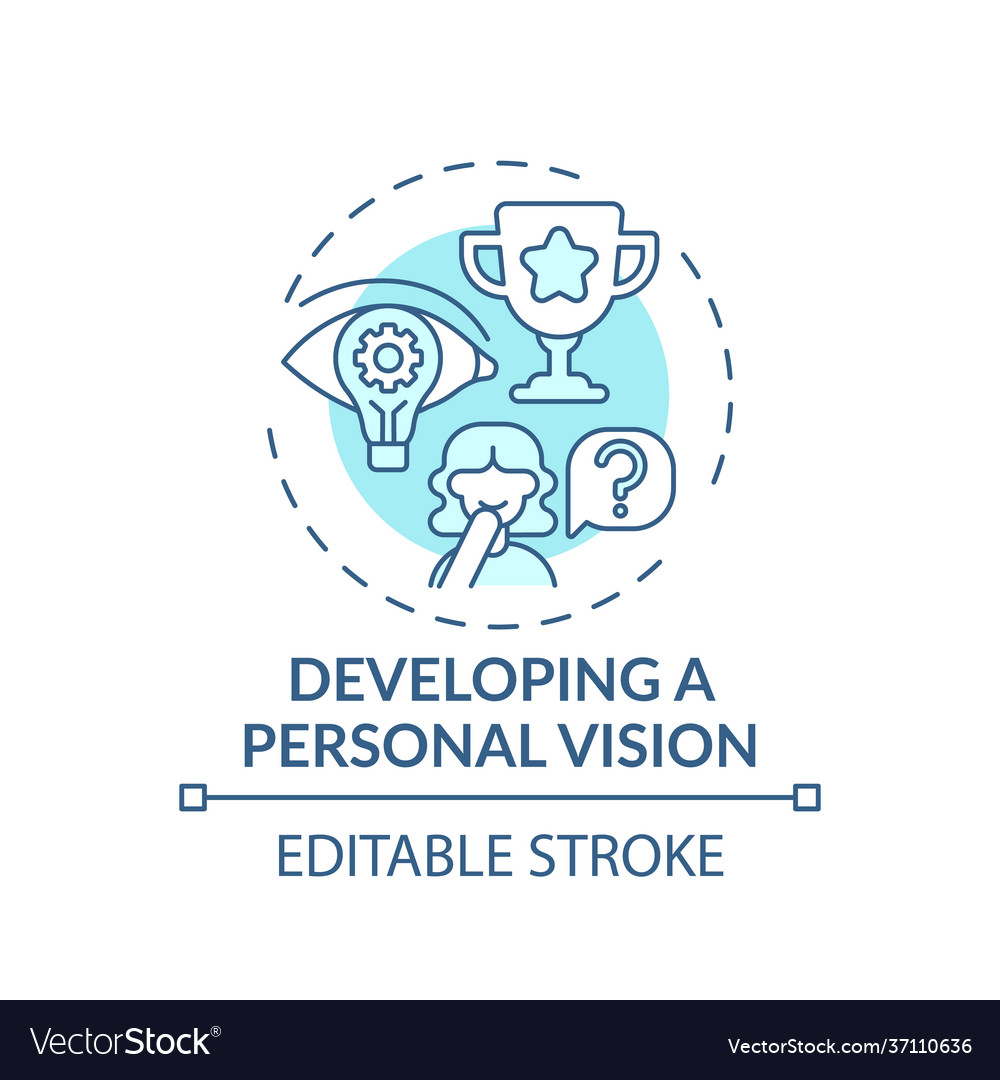 Developing a personal vision turquoise concept Vector Image