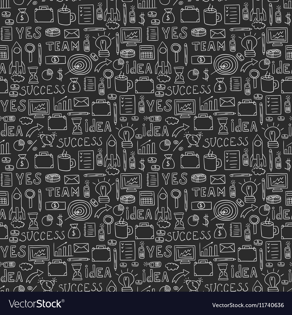 Doodles seamless pattern set Royalty Free Vector Image