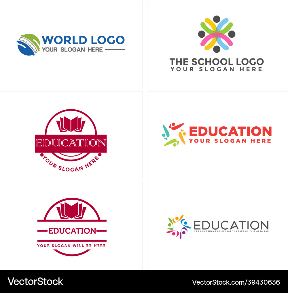 Education school people colorful logo design Vector Image