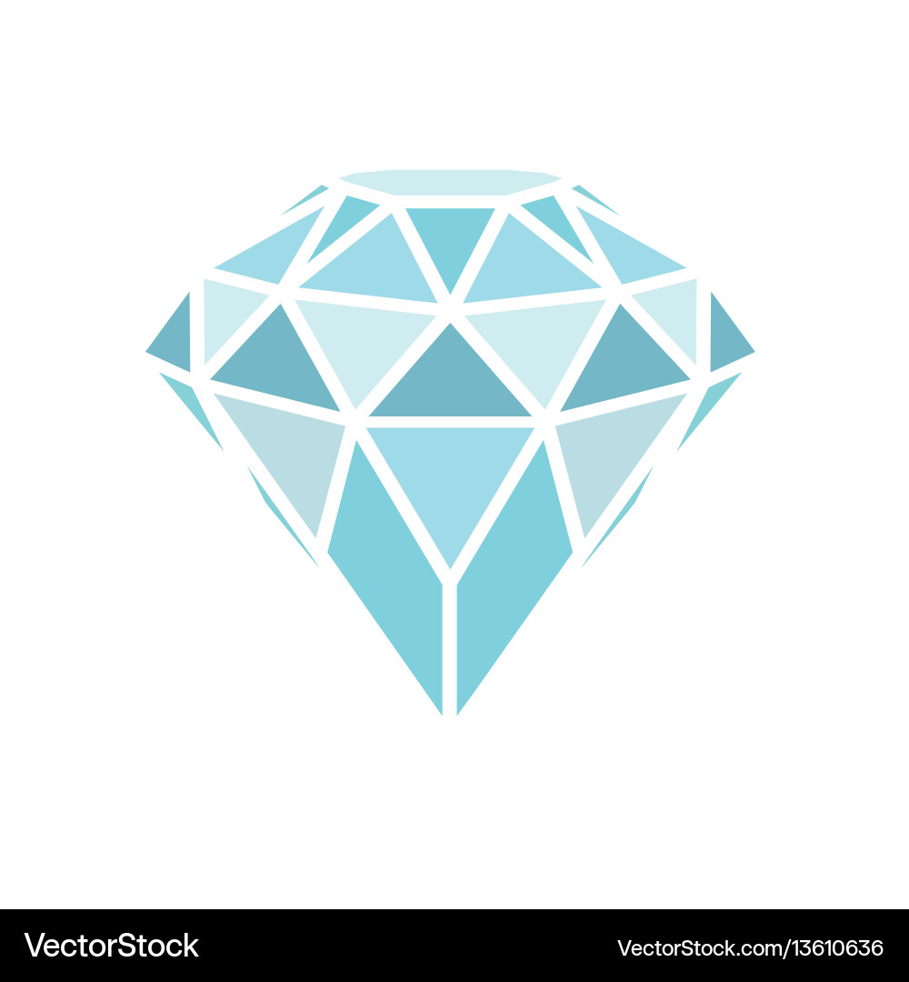 Geometrical blue diamond isolated on white Vector Image