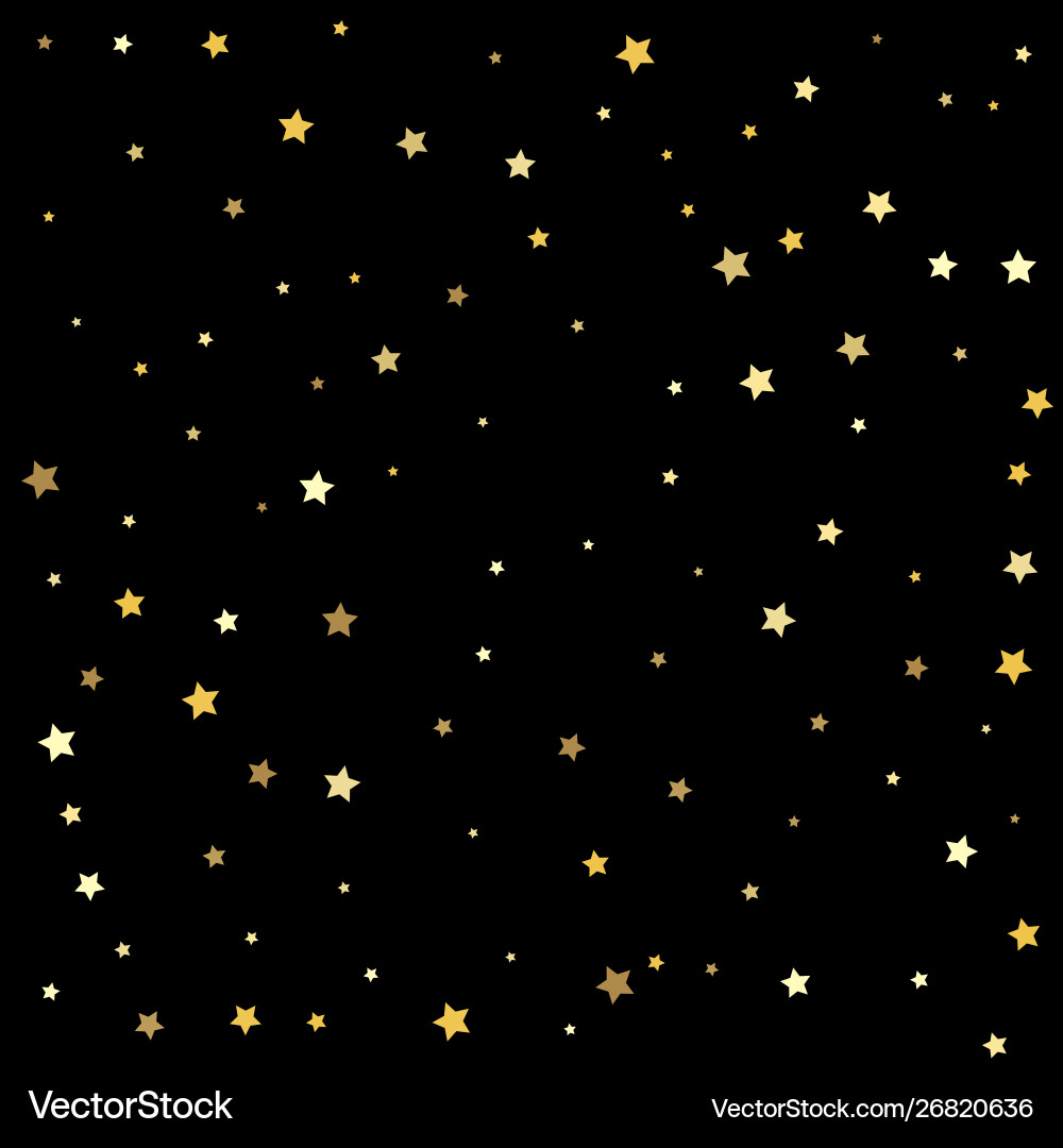 Gold stars falling golden abstract decoration Vector Image