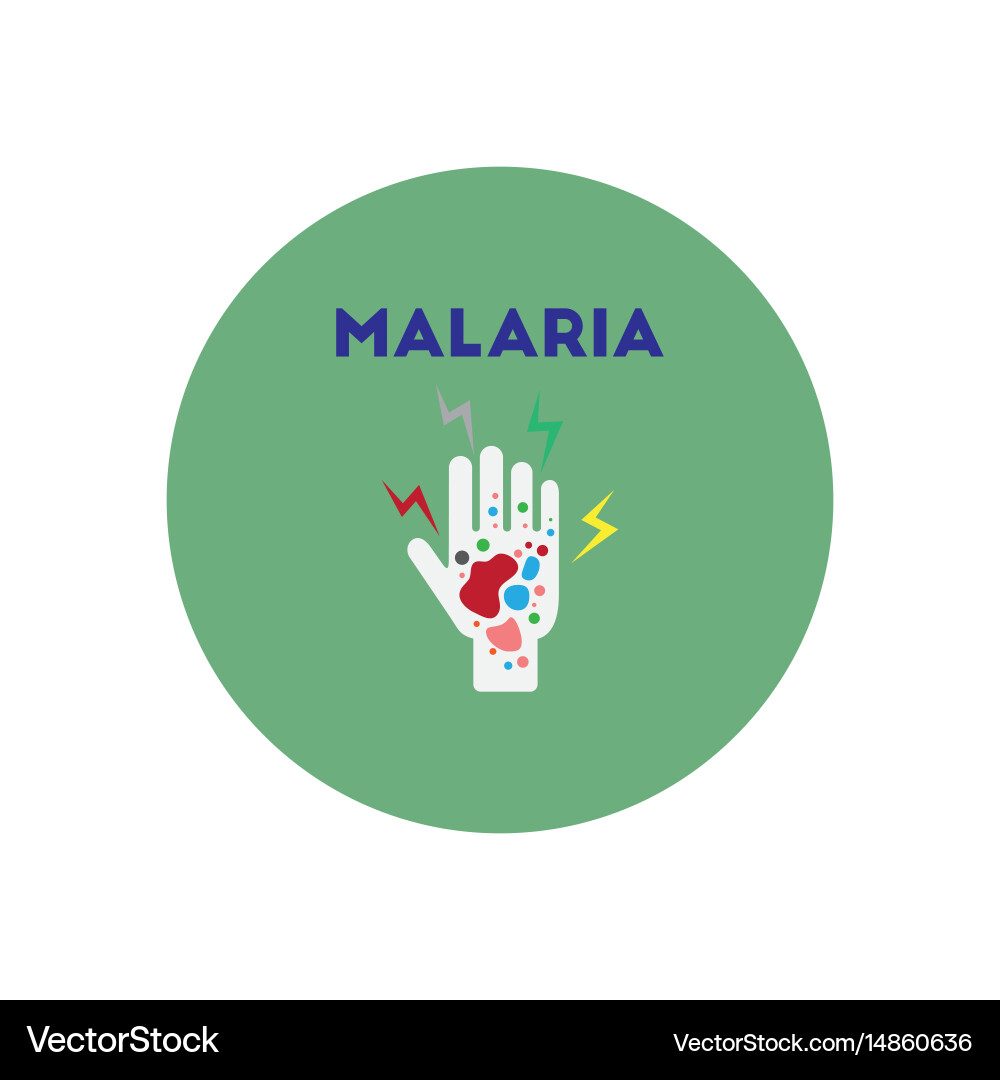 Icon on circle various symptoms of malar Vector Image