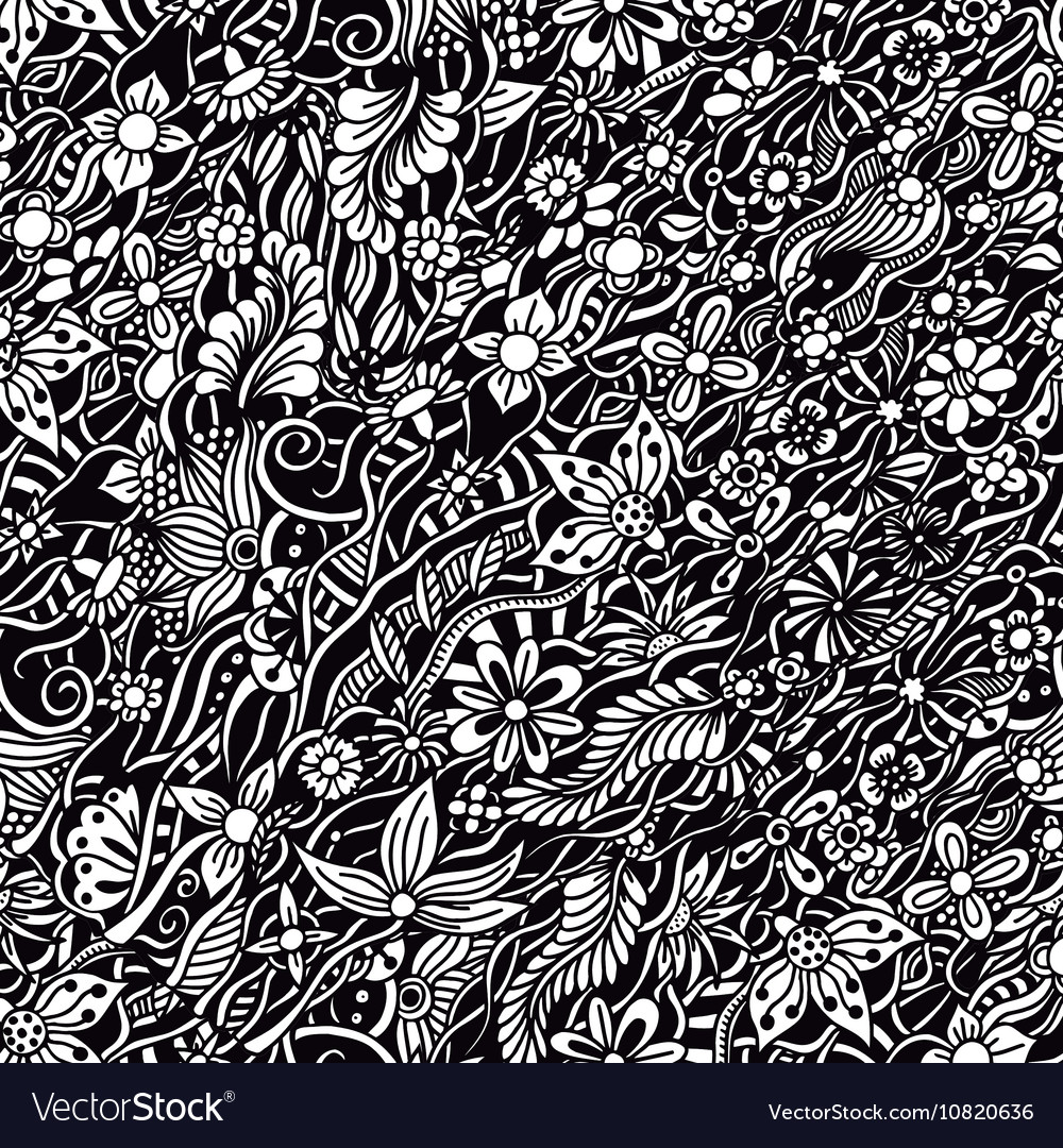 Monochrome floral pattern Royalty Free Vector Image