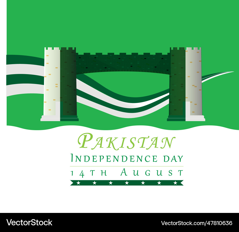 Pakistan independence day poster design Royalty Free Vector
