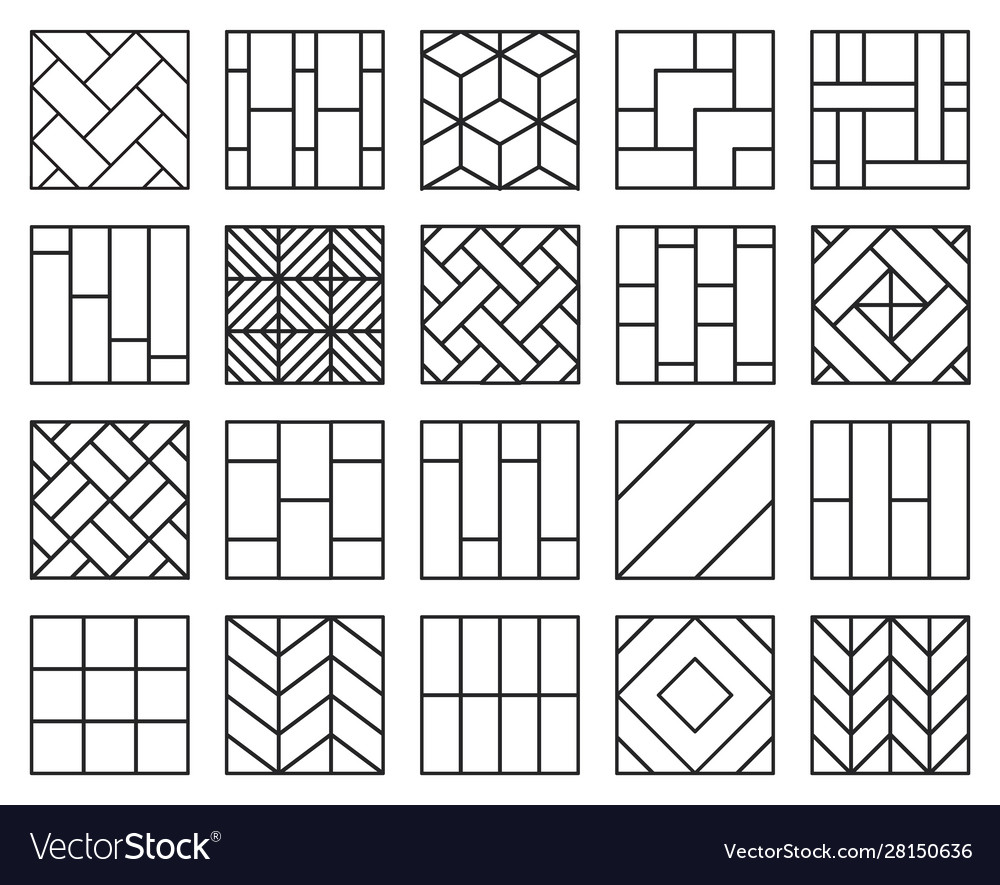 Parquet floor line on white Royalty Free Vector Image