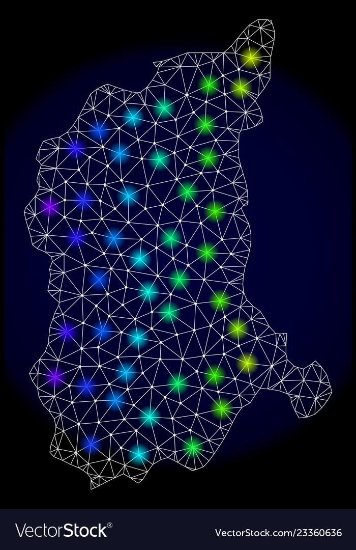 Polygonal carcass mesh map of lubusz voivodeship Vector Image Polygonal carcass mesh map of lubusz voivodeship Vector Image