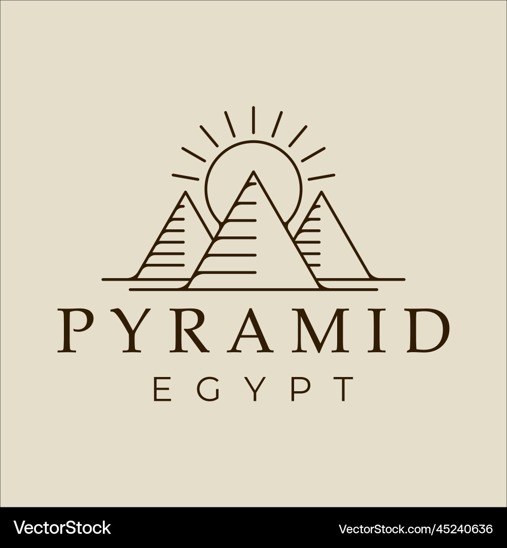Pyramid logo line art simple template icon Vector Image