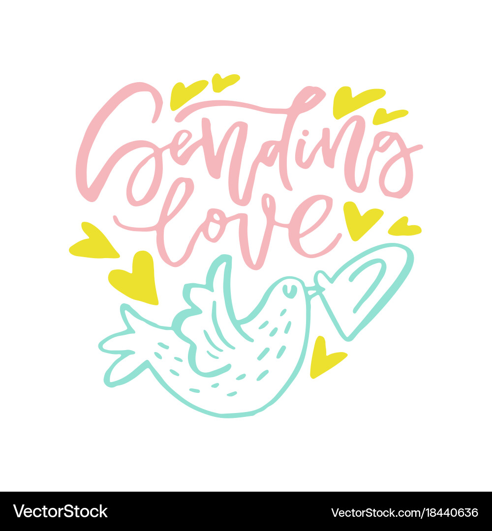 Romantic handdrawn lettering Royalty Free Vector Image