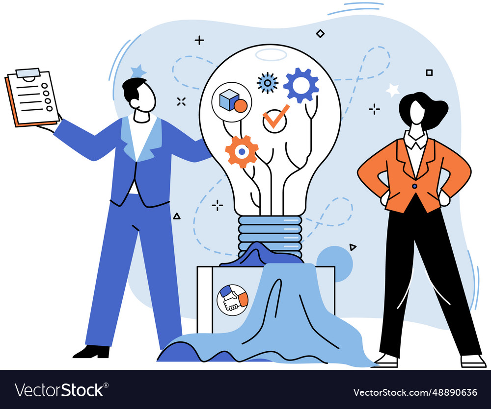 Team solving problems teamwork and partnership Vector Image Team solving problems teamwork and partnership Vector Image