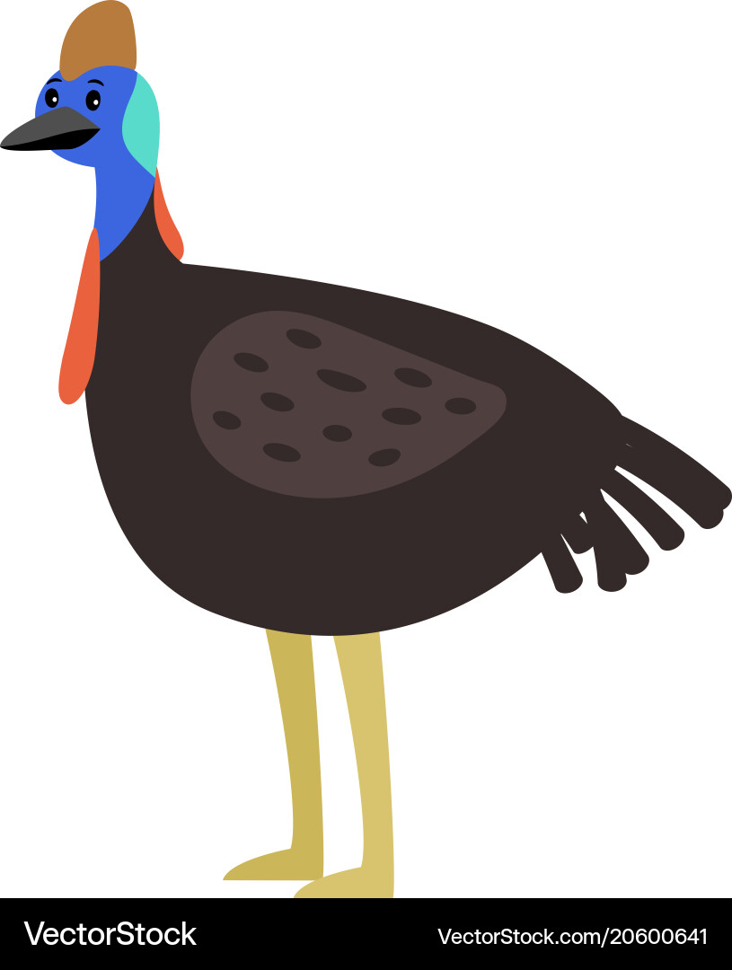 Cassowary cute cartoon bird Royalty Free Vector Image