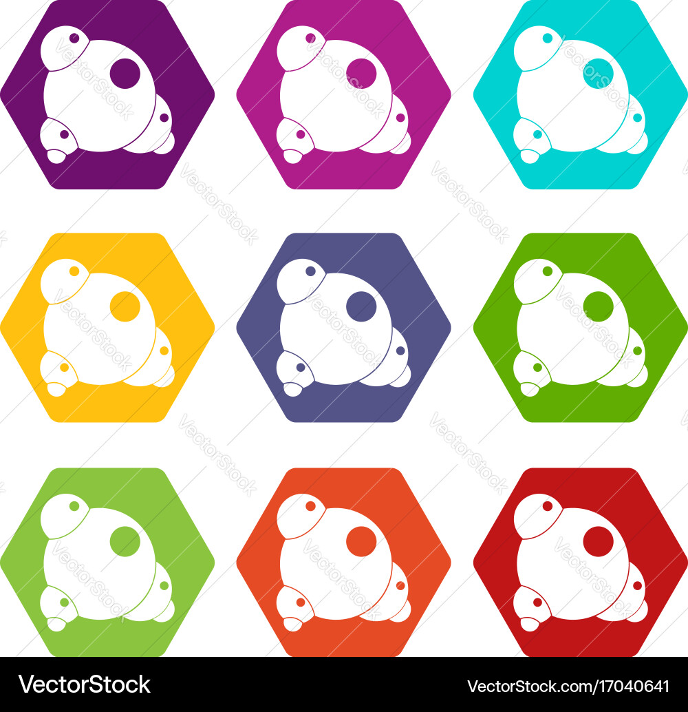 Chemical and physical molecules icon set color Vector Image