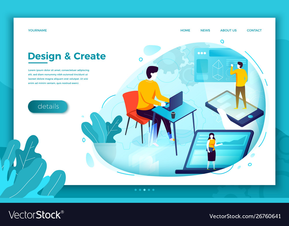 Concept motion design studio work process Vector Image