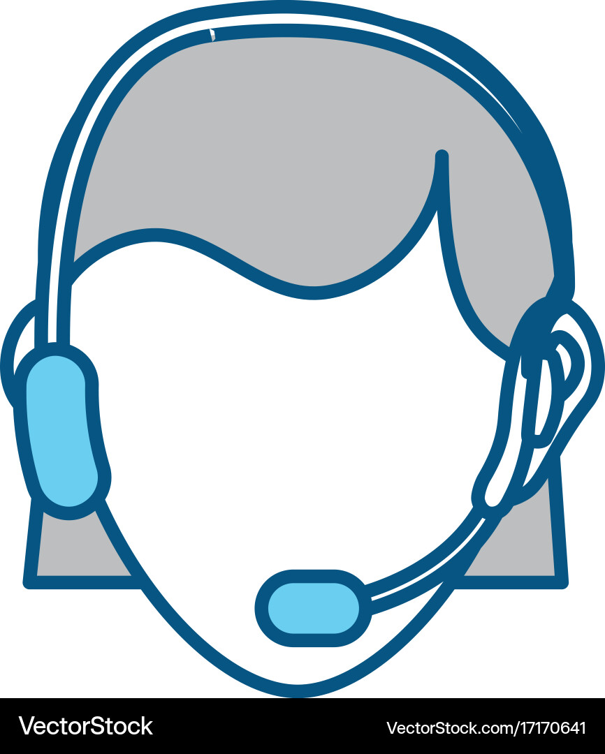 Face woman call center Royalty Free Vector Image