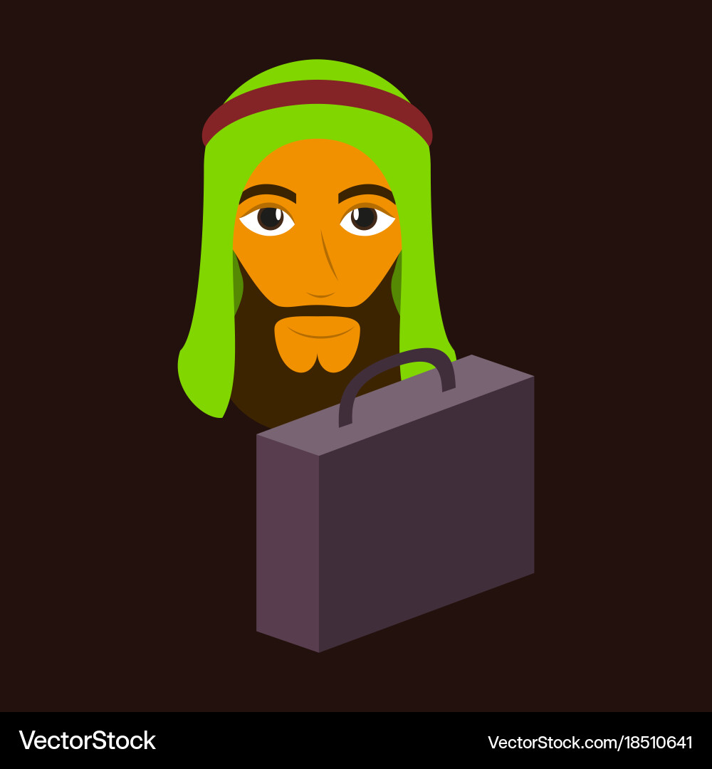 Flat icon on theme arabic business muslim Vector Image