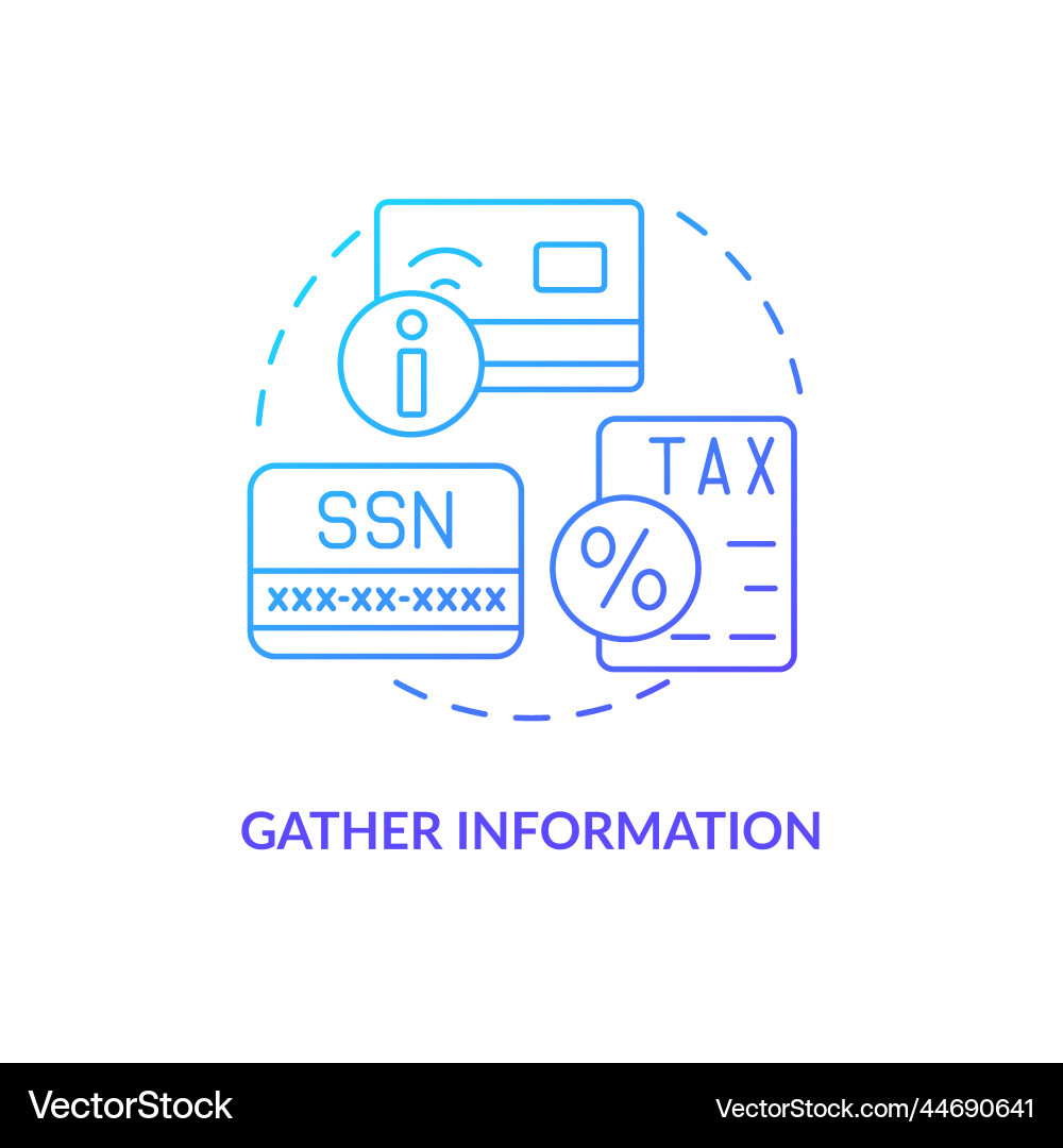 Gather information blue gradient concept icon Vector Image