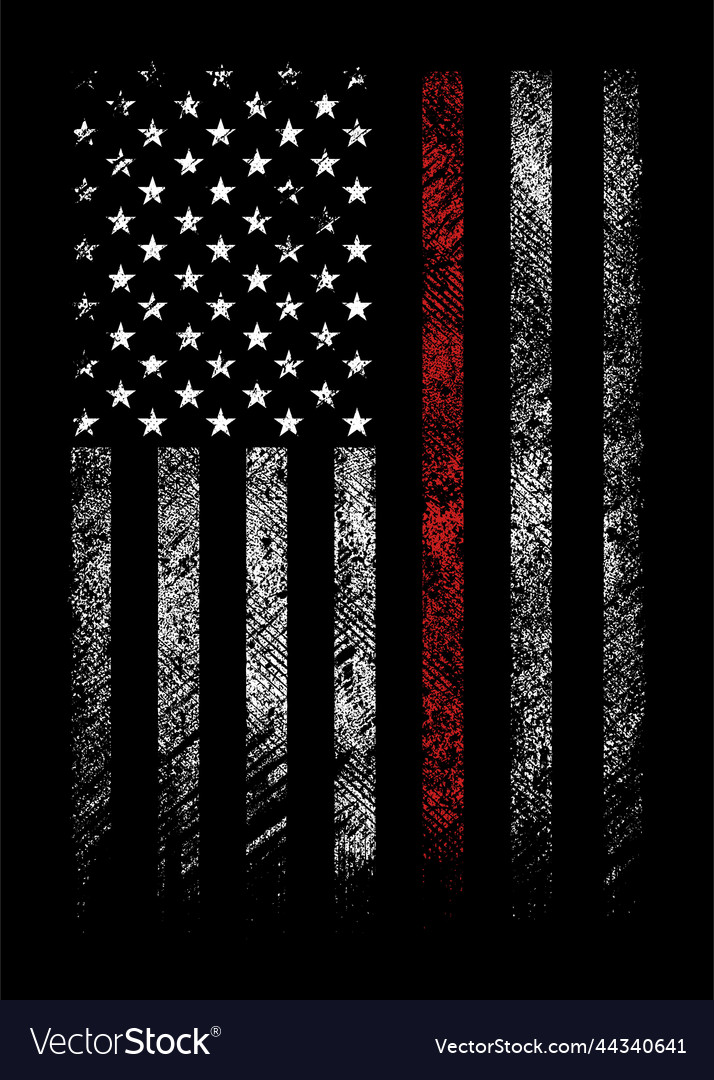 Grunge usa firefighters flag design Royalty Free Vector