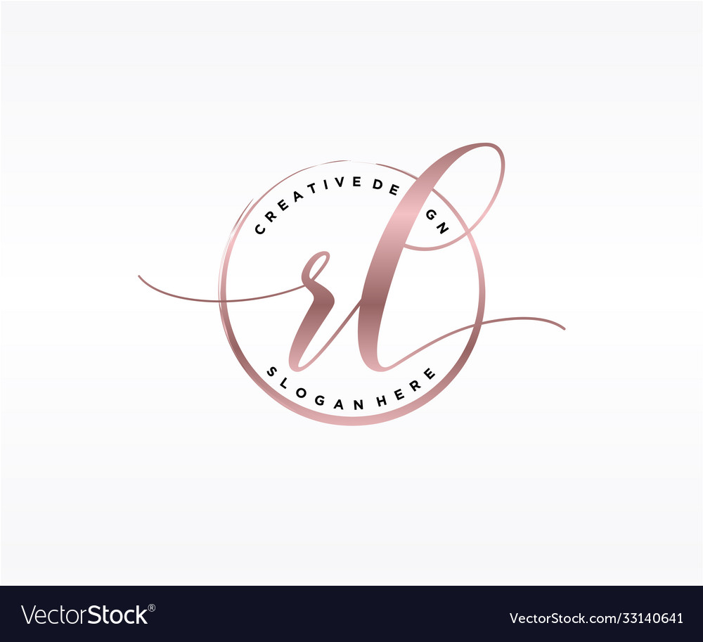 Initial rl handwriting logo with circle template Vector Image
