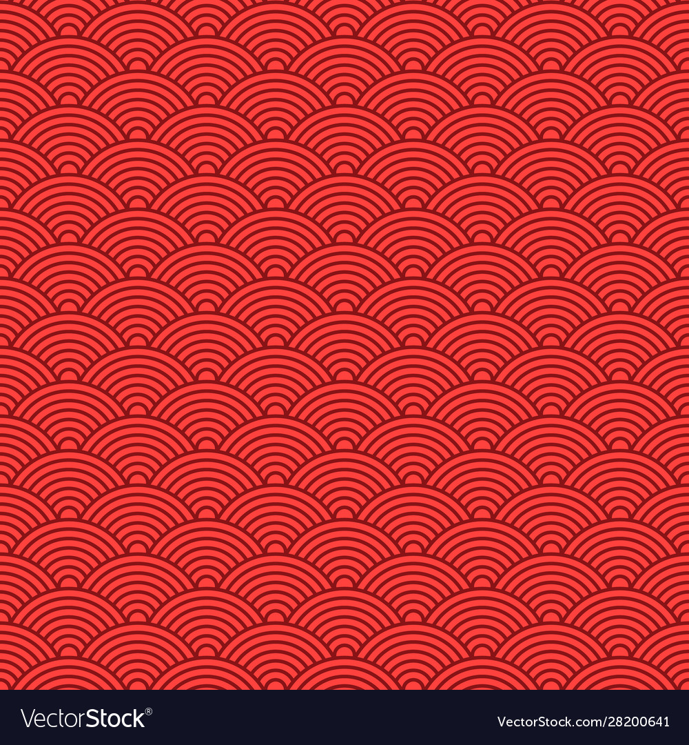 Japanese red seamless wave pattern traditional Vector Image