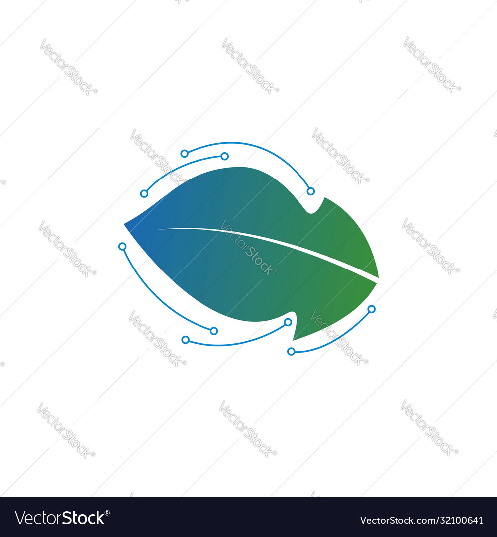 Leaf tech design template Royalty Free Vector Image