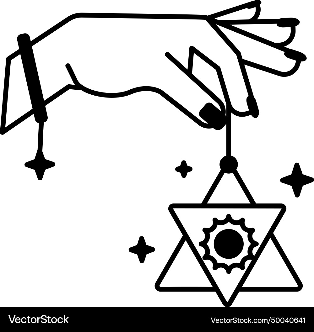 Mystical astrology and divination line icon Vector Image