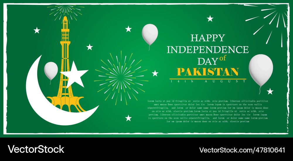 Pakistan independence day poster design Royalty Free Vector