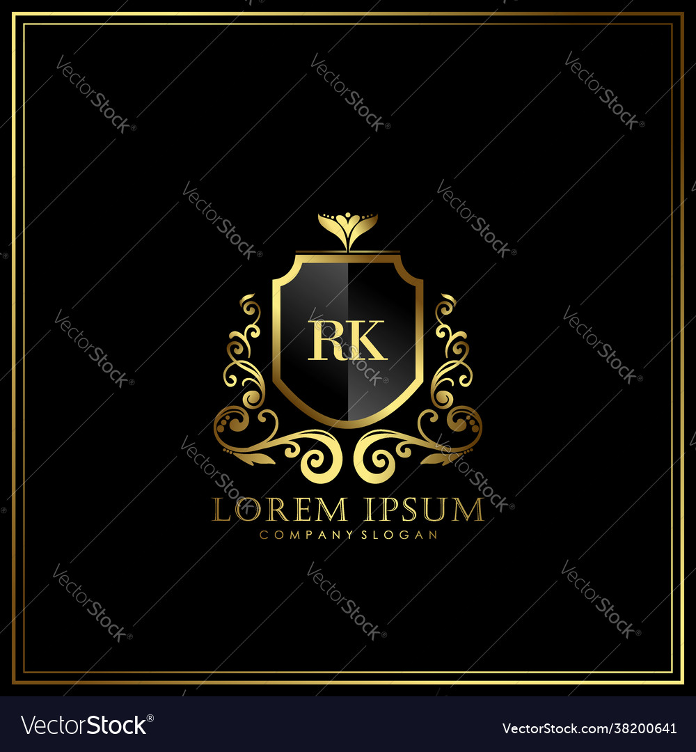 Rk initial letter luxury logo template in art Vector Image