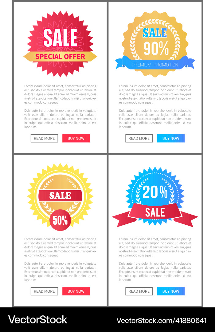 Sale special offer round labels on web posters set
