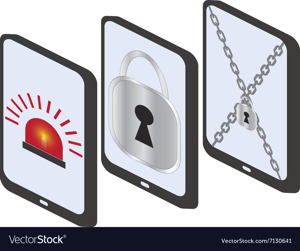 Set mobile security Royalty Free Vector Image - VectorStock
