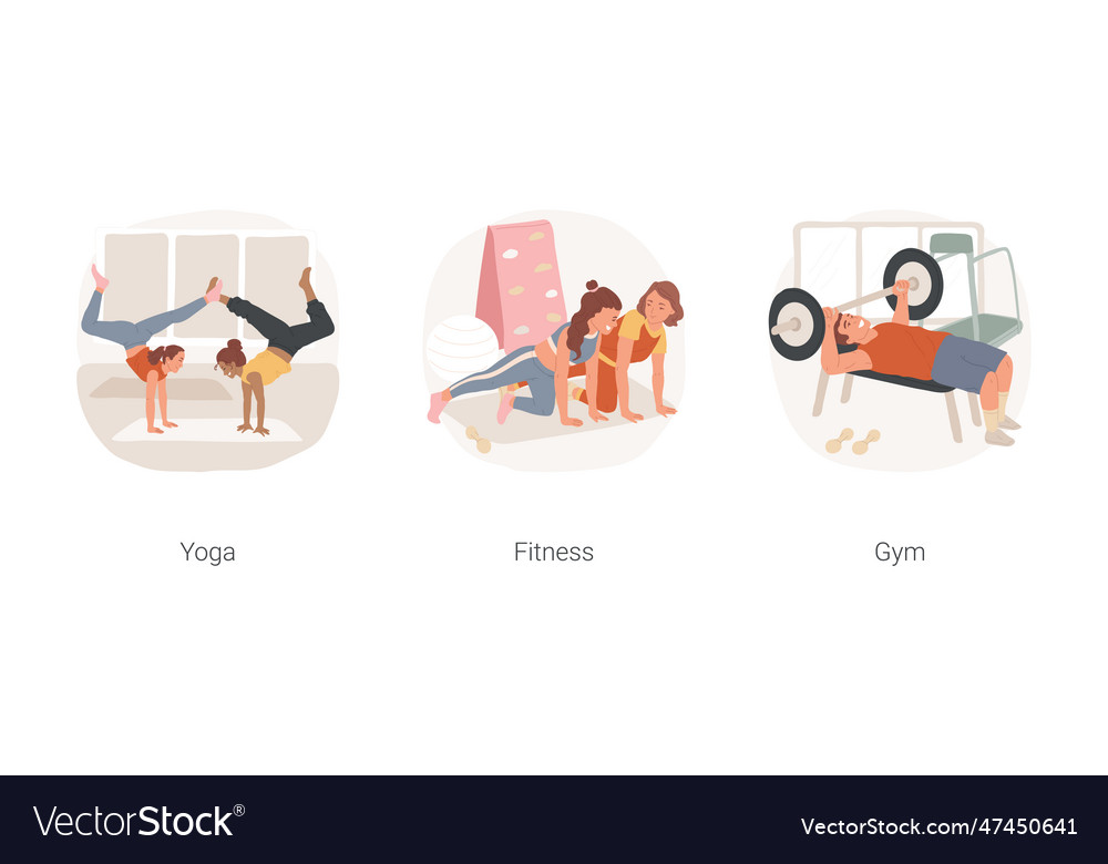 Teen fitness isolated cartoon Royalty Free Vector Image