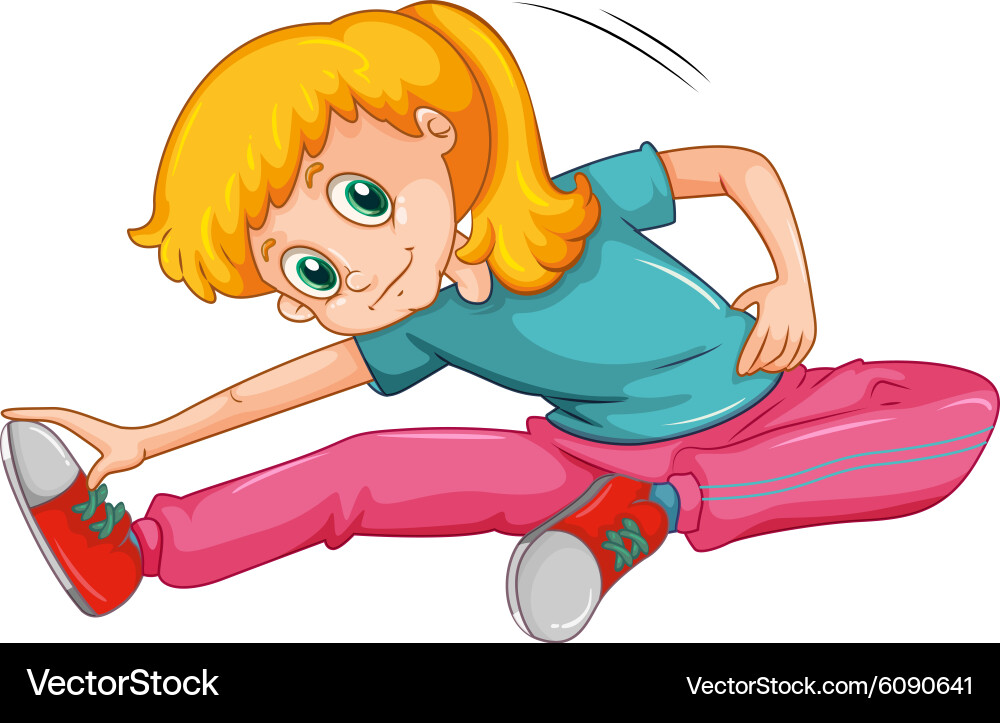 Woman stretching her legs Royalty Free Vector Image
