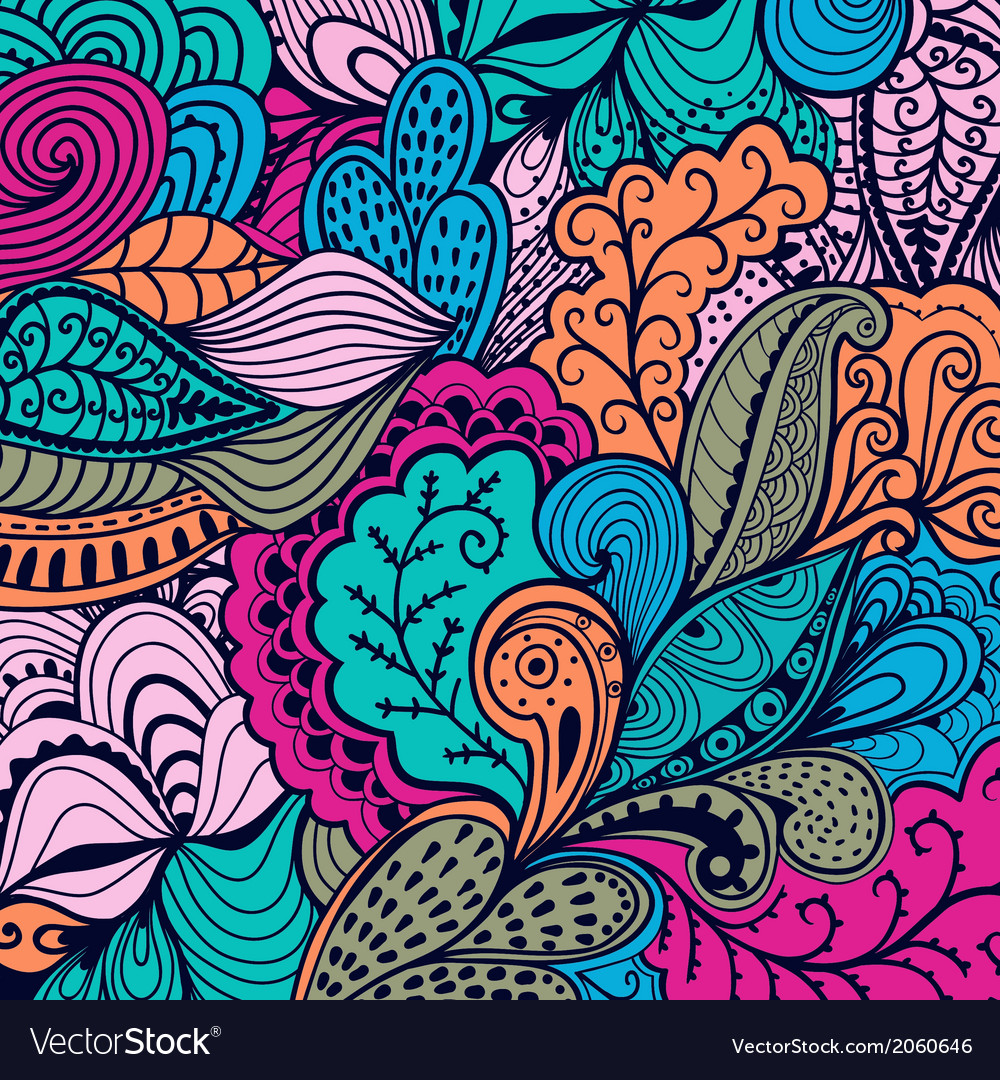 Abstract texture with abstract flowers Endless Vector Image