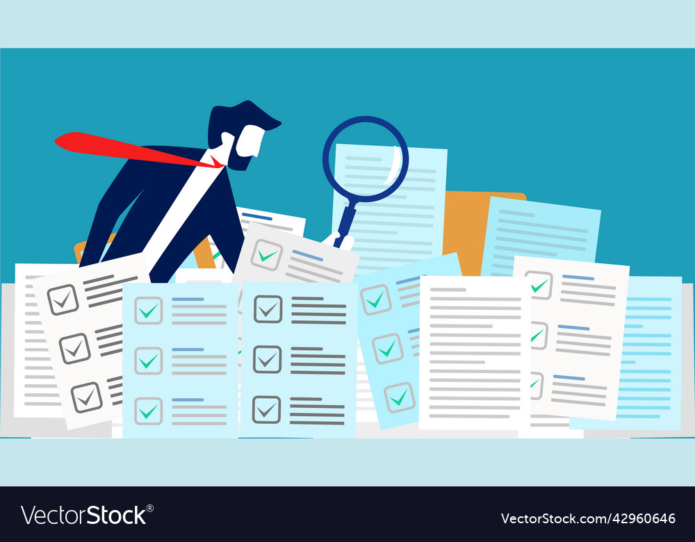 Analyze documents or financial statements Vector Image Analyze documents or financial statements Vector Image