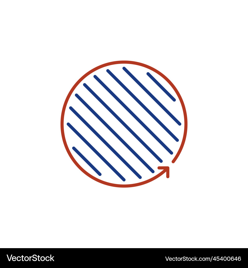 Area of a circle geometry concept colored icon Vector Image