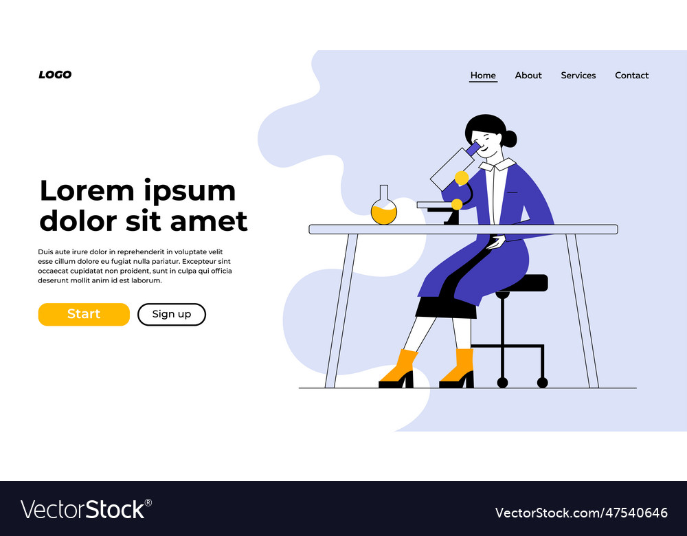 Assistant doing lab research Royalty Free Vector Image