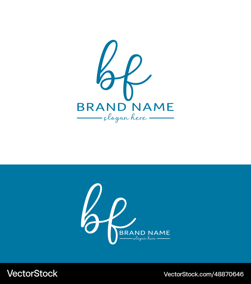 Bf letter handwriting signature logo icon Vector Image