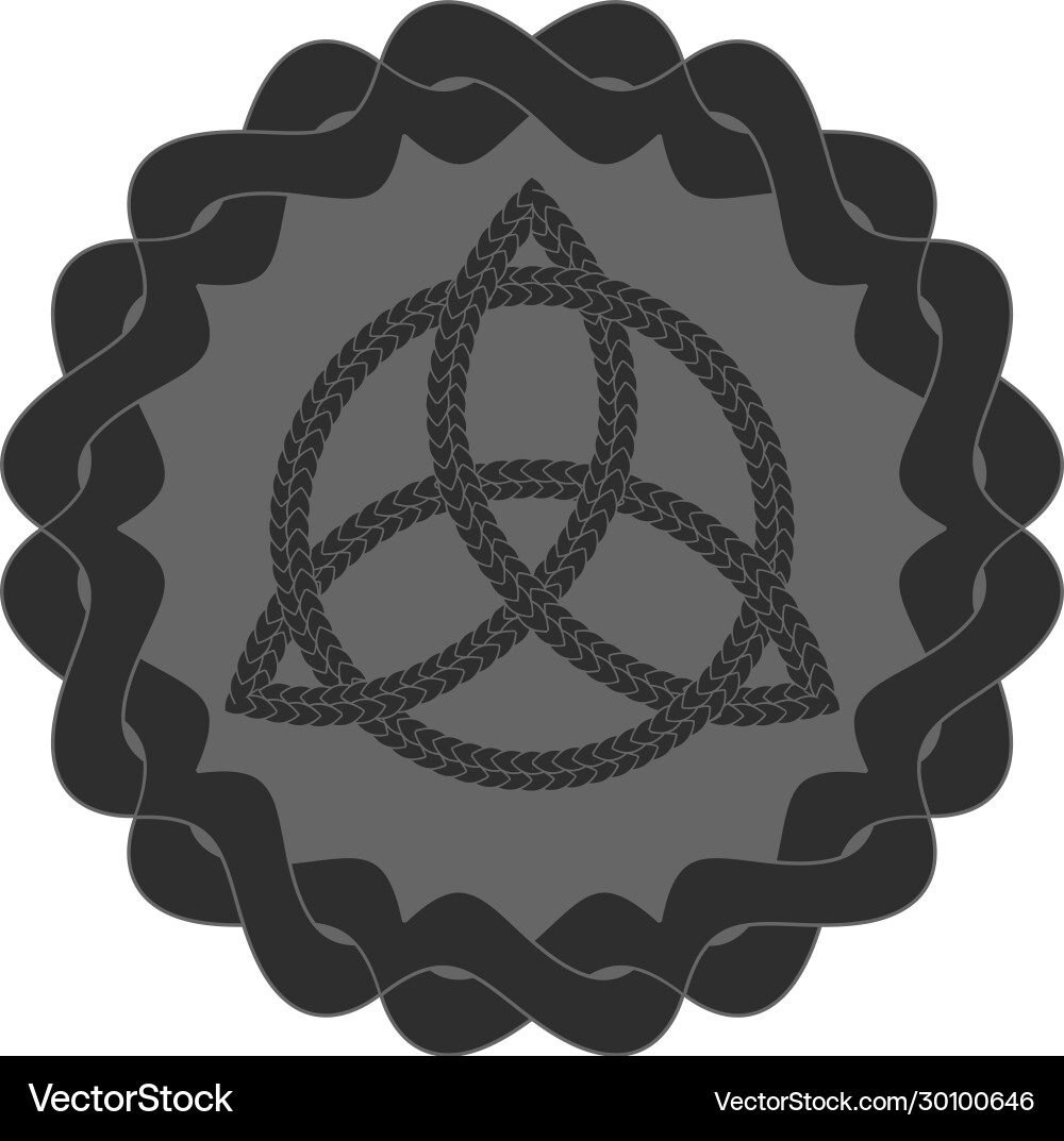 Black and white celtic pagan symbol triquetra Vector Image
