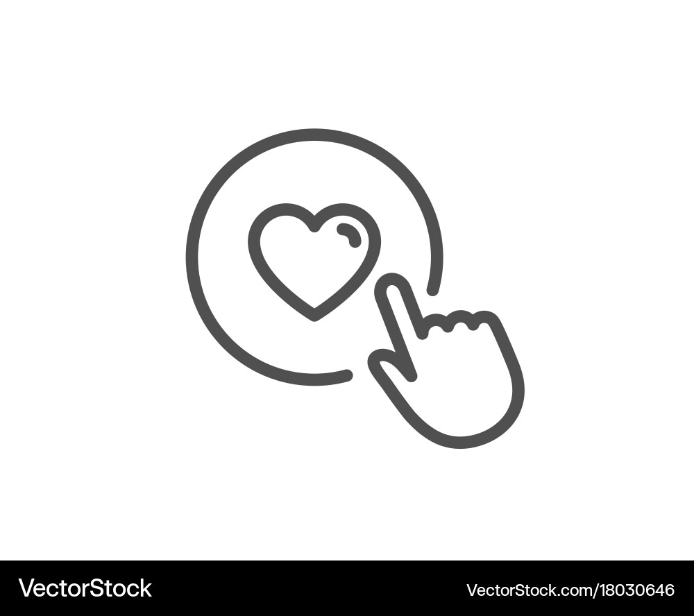 Click like line icon love symbol Royalty Free Vector Image