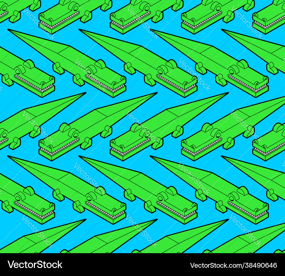 Crocodile pattern seamless alligator reptile kids Vector Image