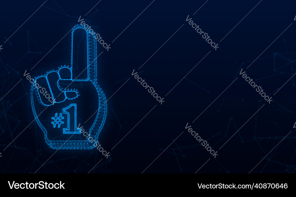 Fan logo hand with finger up number Royalty Free Vector