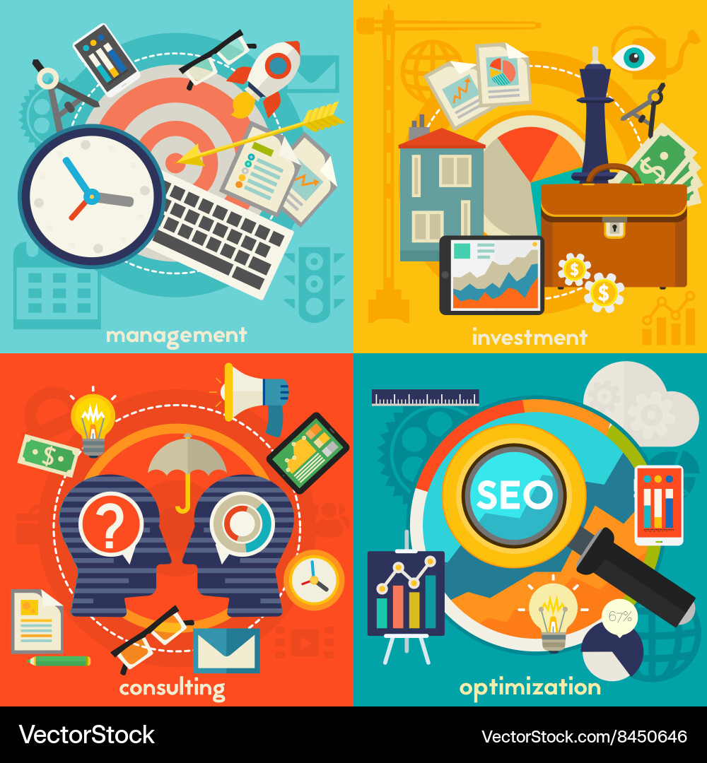 Freelance management consulting and optimization Vector Image