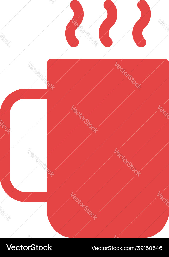 Hot tea in red mug on a white background Vector Image