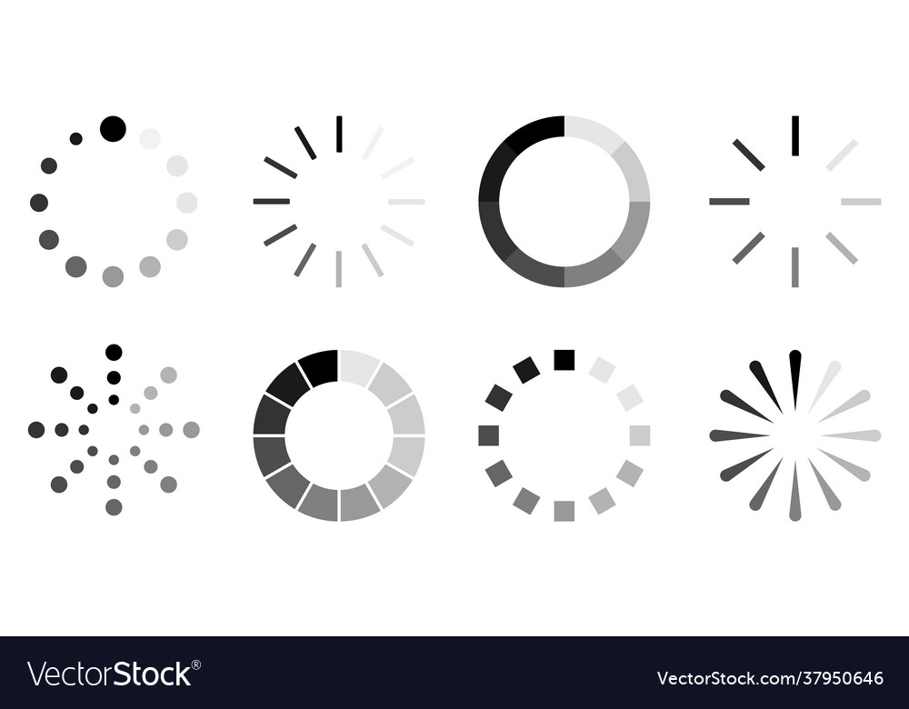 Loading icons set flat design Royalty Free Vector Image