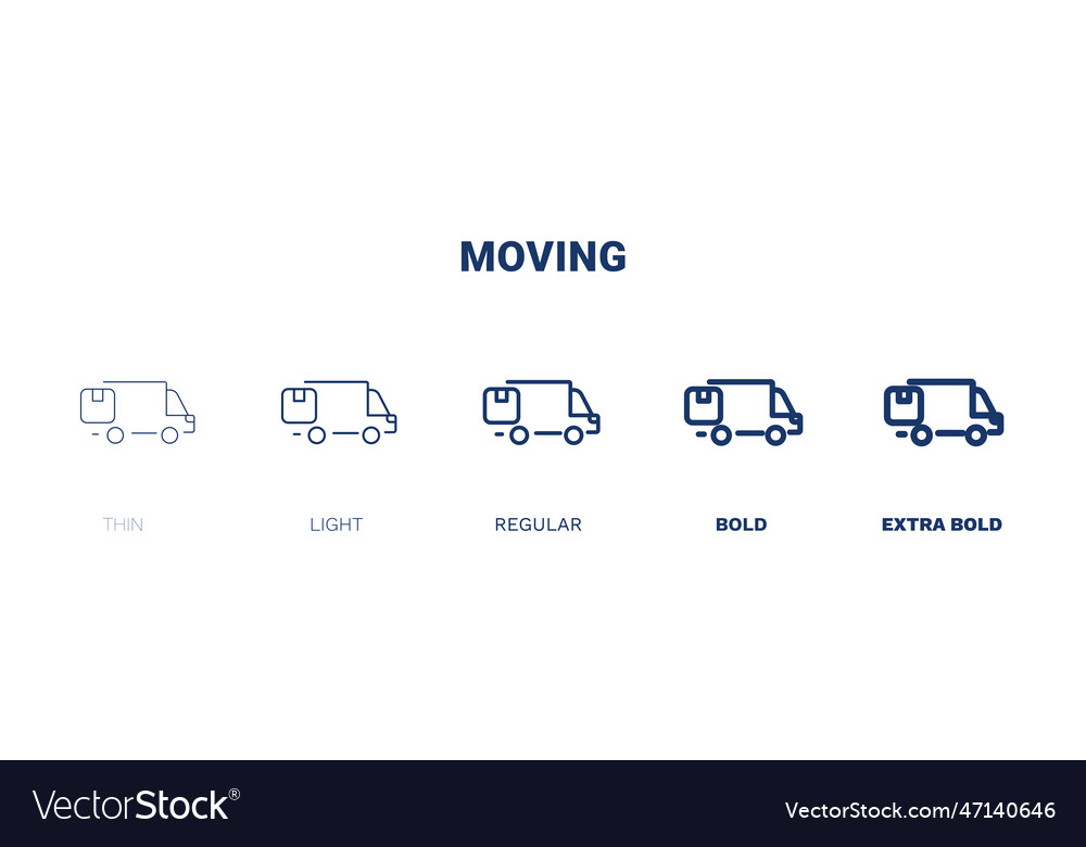 Moving icon thin light regular bold black Vector Image