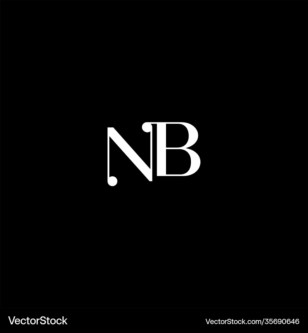 N b letter logo creative design on black color Vector Image