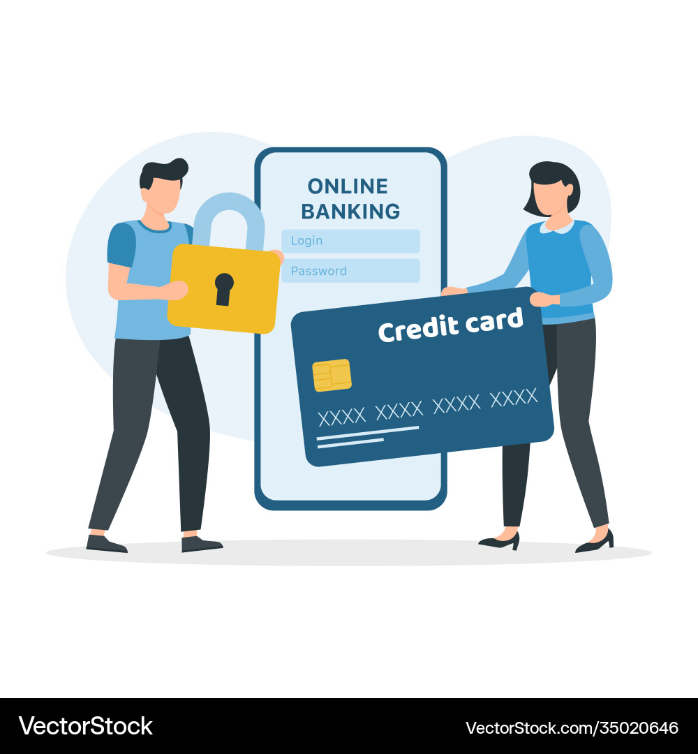 Online banking concept secure payments Royalty Free Vector