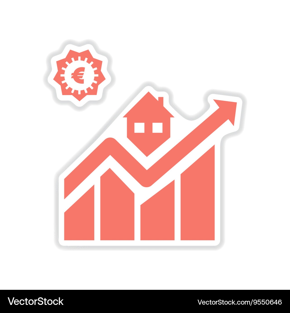 Paper sticker on white background real estate Vector Image