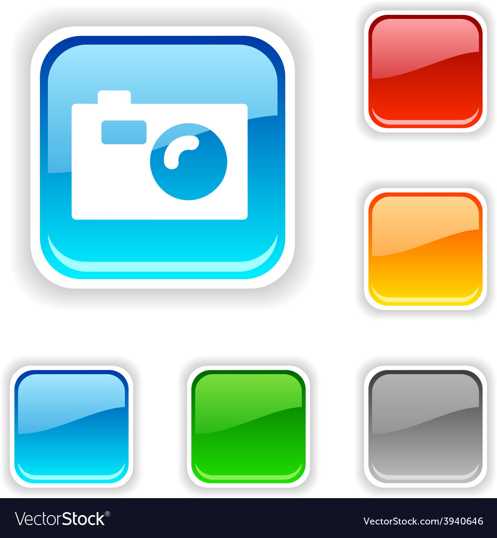 Photo button Royalty Free Vector Image - VectorStock