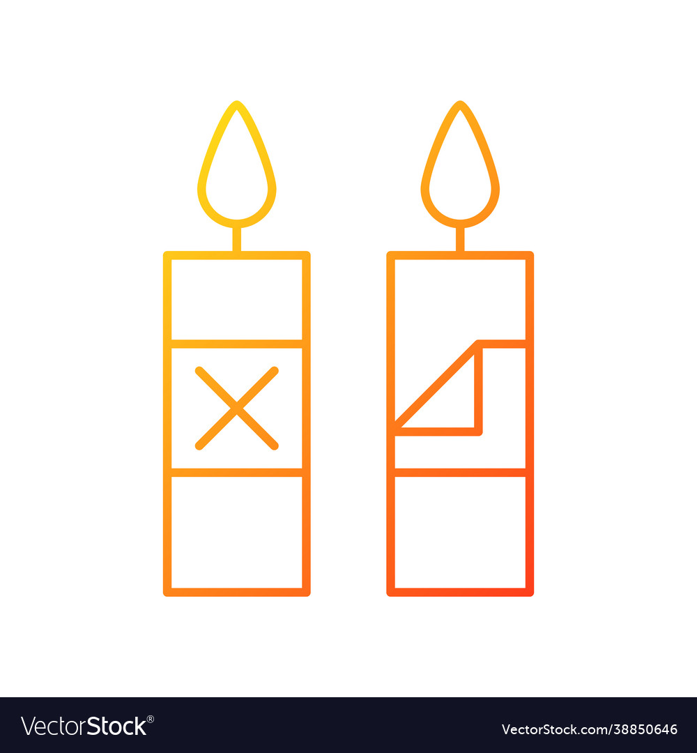 Remove candle packaging before use gradient Vector Image