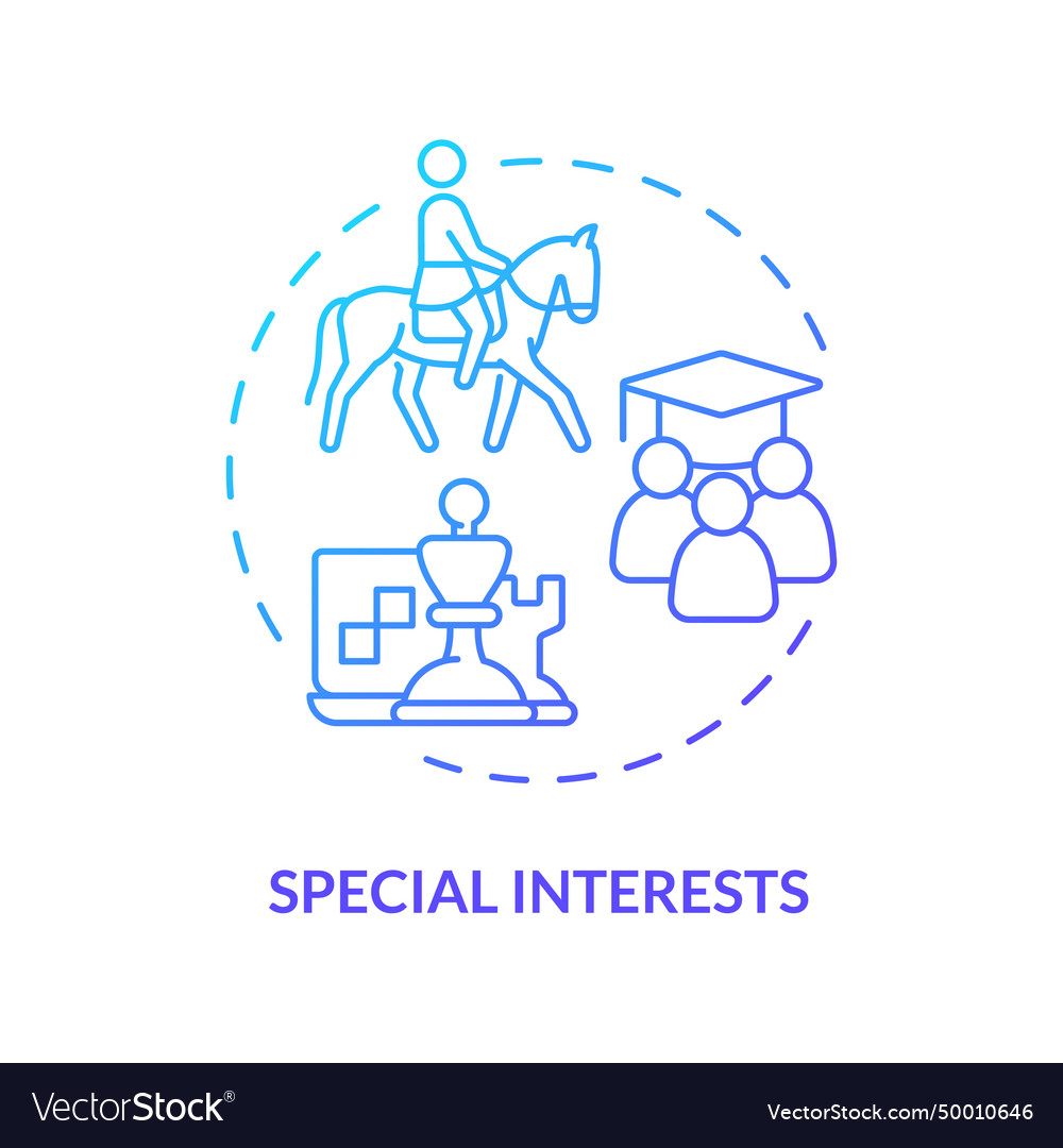 Thin line simple gradient special interests icon Vector Image